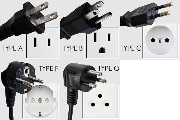 Power sockets are used in Thailand